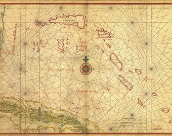 Antique Map Santo Domingo Dominican Republic 1755