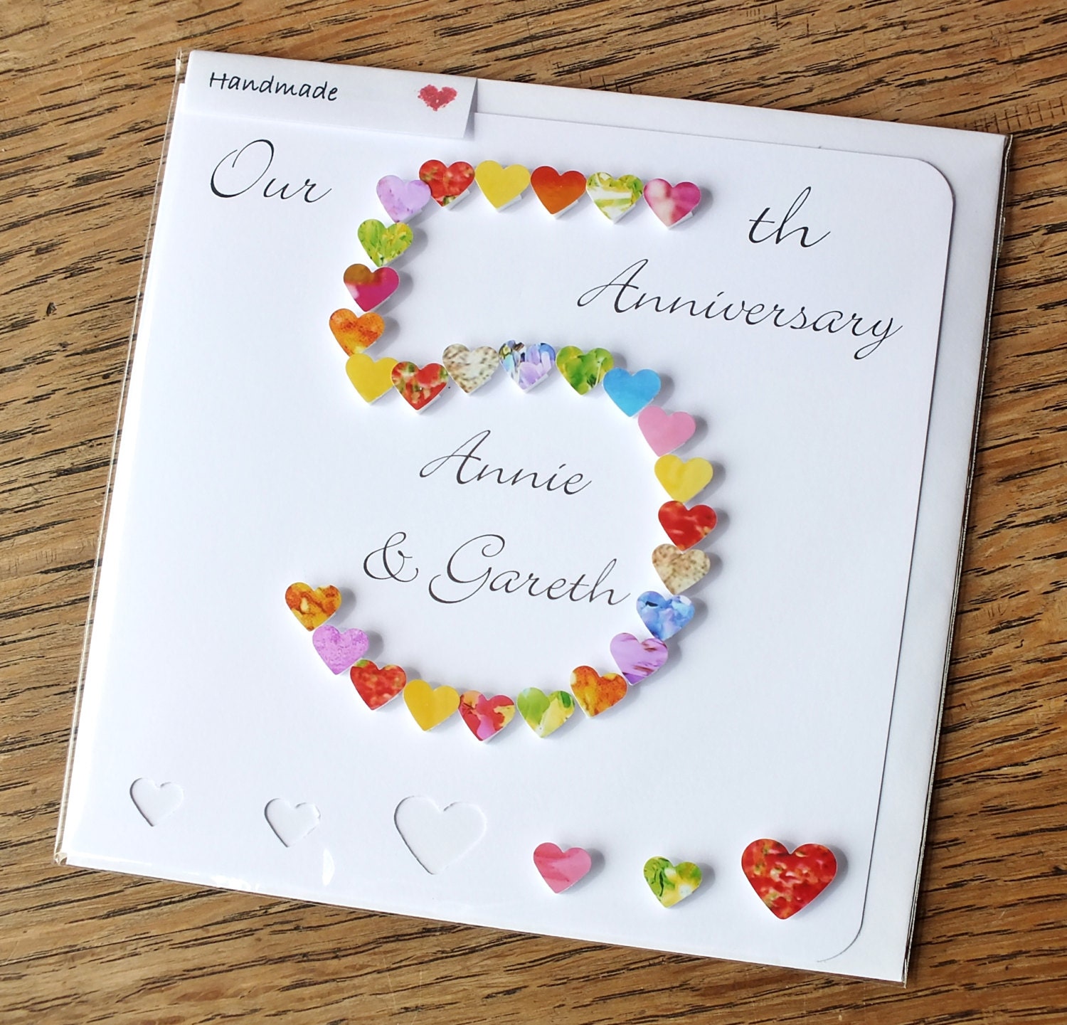 5th Wedding Anniversary Card Personalised 5th Anniversary