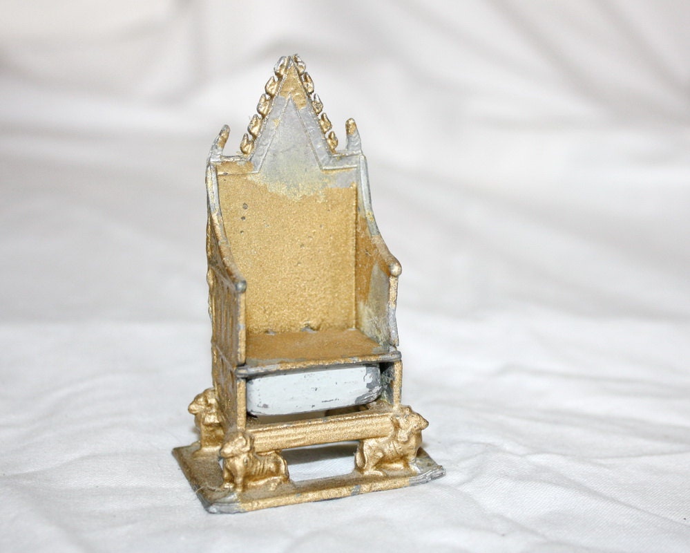 Miniature Coronation Throne Vintage Metal with Stone of Scone Souvenir ...