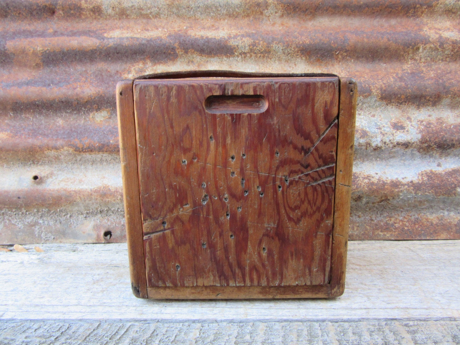 Antique Wood Tool Box Early 1900s Dovetailed Wooden Box Sliding Lid ...