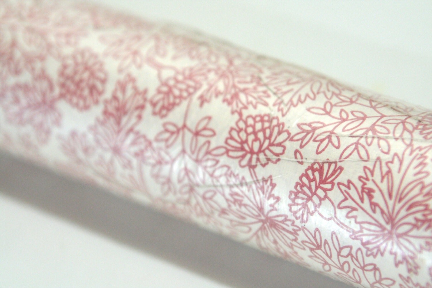Vintage FULL ROLL Shelf Drawer Liner Paper WHITE Background Deep Pink ...
