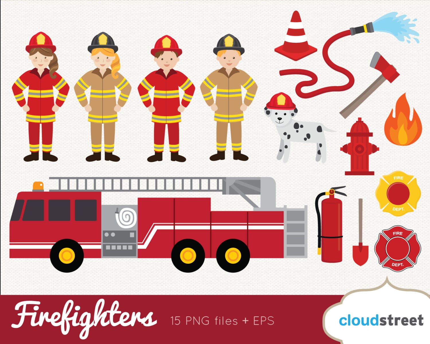 Firefighter And Fire Truck Clip Art