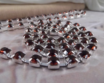 6mm Blue Zircon Rhinestone Cup Chain Silver by CrystalandRust