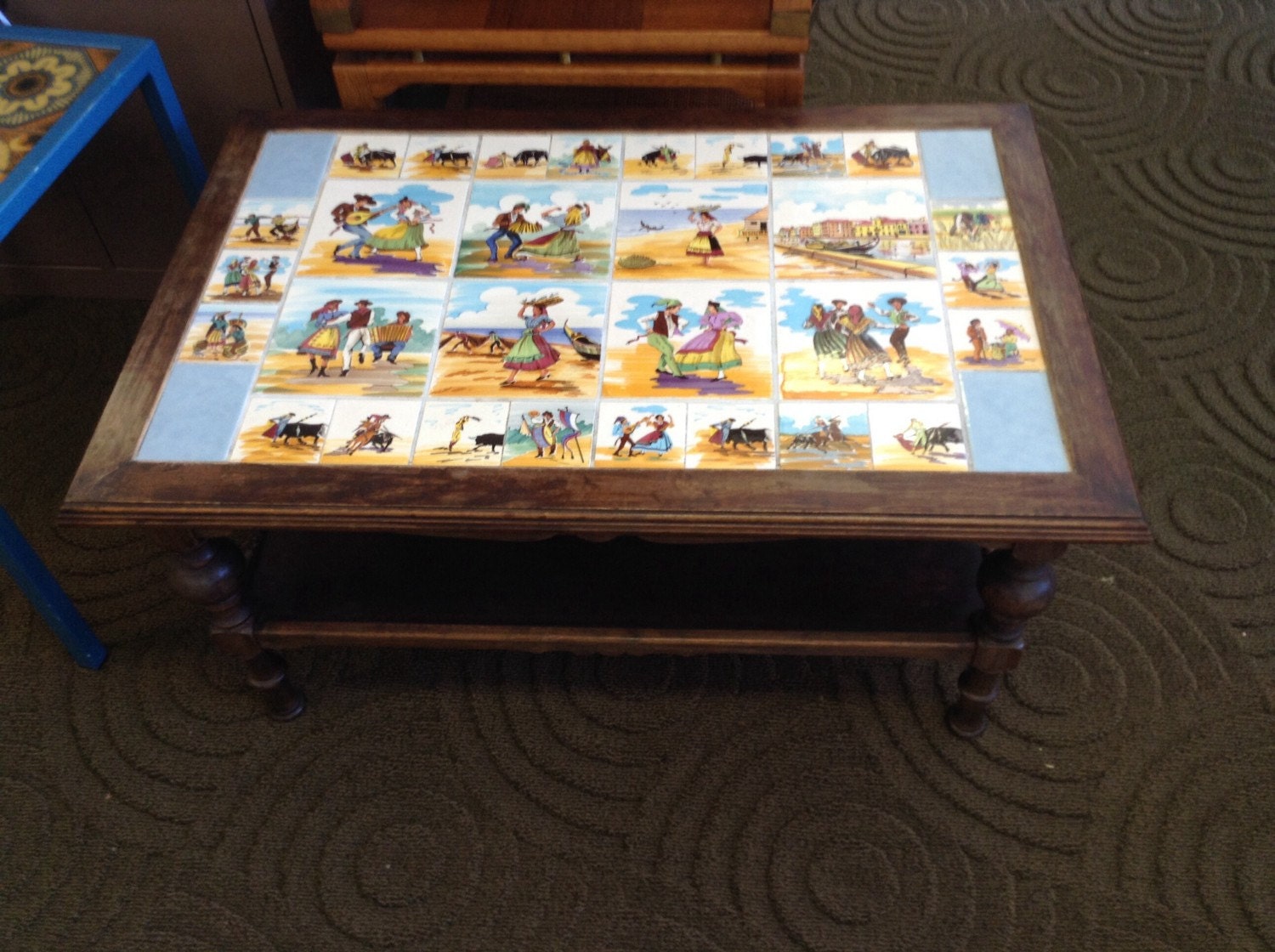 Mid Century Modern Spanish Tile table San Mateo – Haute Juice