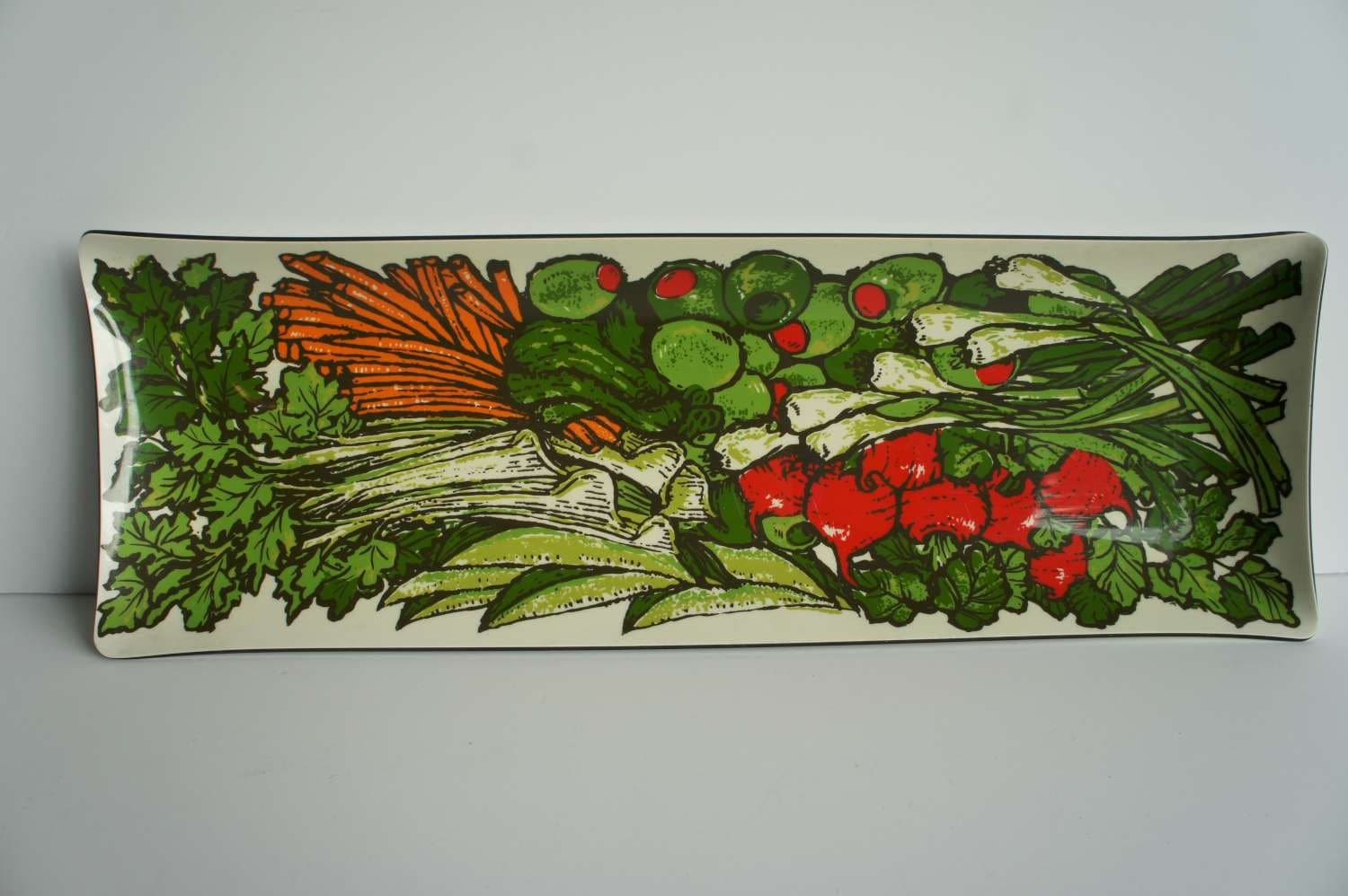 Vintage 1970s Melamine Vegetable Tray Stotter Settings Relish tray ...