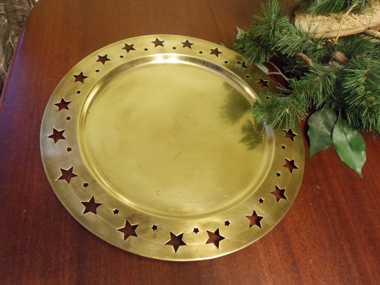 Brass Serving Tray With Punched Stars – Haute Juice