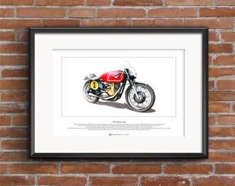 Ted Simon's Triumph Tiger 100 ART POSTER A3 by GMorganIllustration