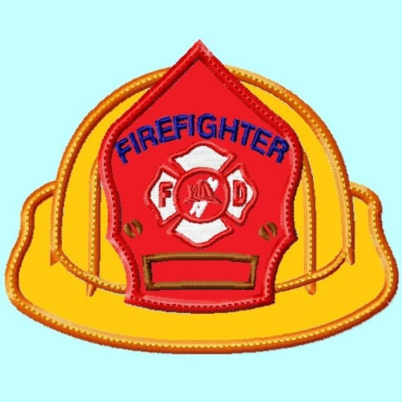 Firefighter Hat front APPLIQUE Embroidery Design great for
