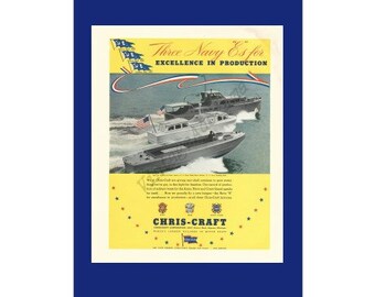 Chris craft boat art | Etsy