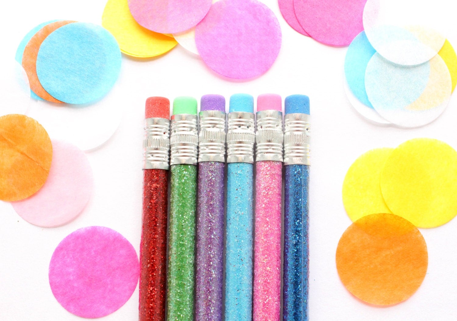 SALE Glitter Pencils Set of 6 Pencils by TaylorElliottDesigns