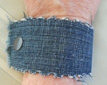 Popular items for denim cuff bracelet on Etsy