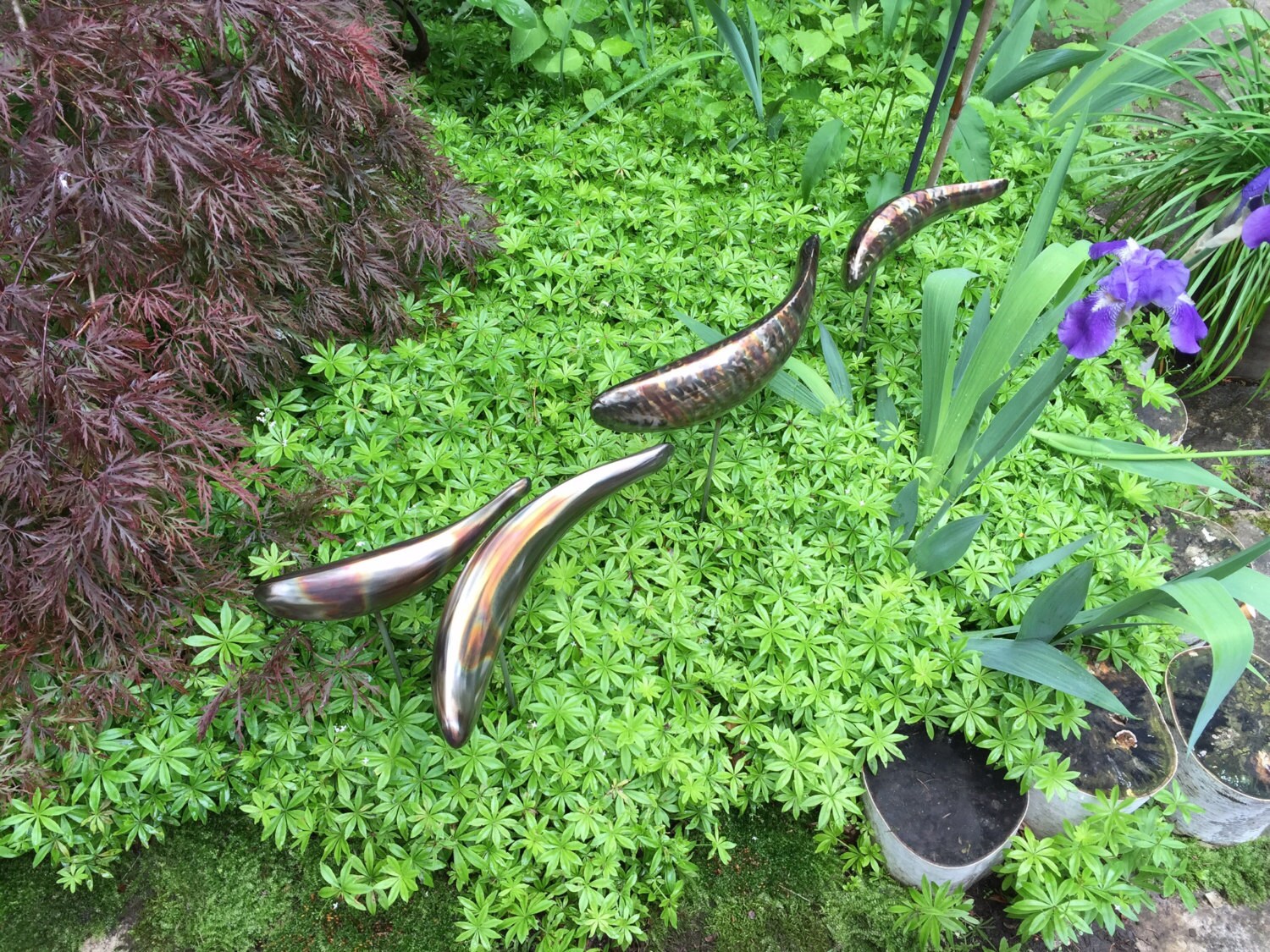 Garden Fish Sculpture stainless steel handmade welded metal