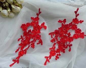 Navy Blue Floral Lace Applique Mirror Pair for by lacelindsay