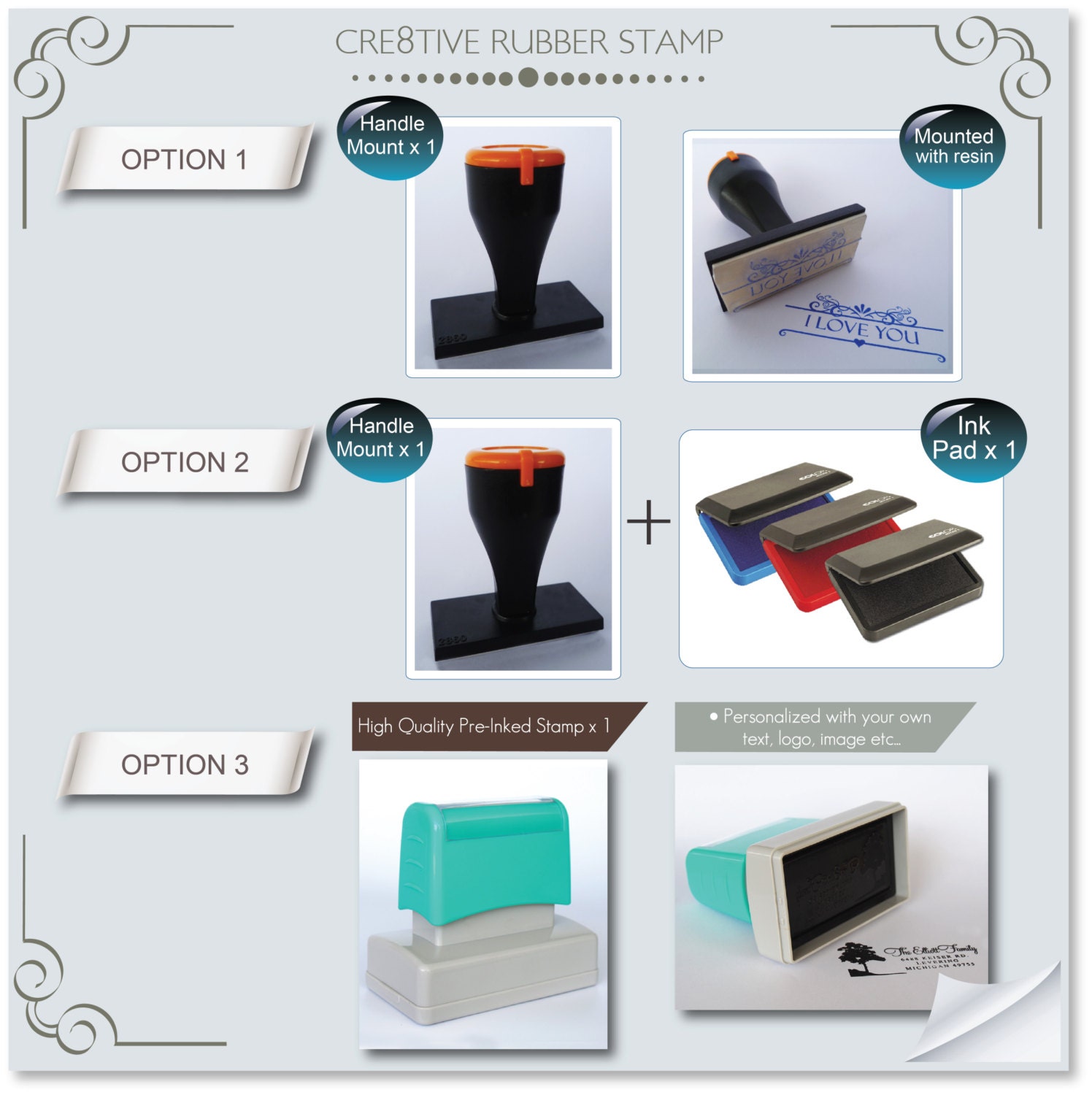 Personalized Custom Return Address Stamp Wedding Name Gift