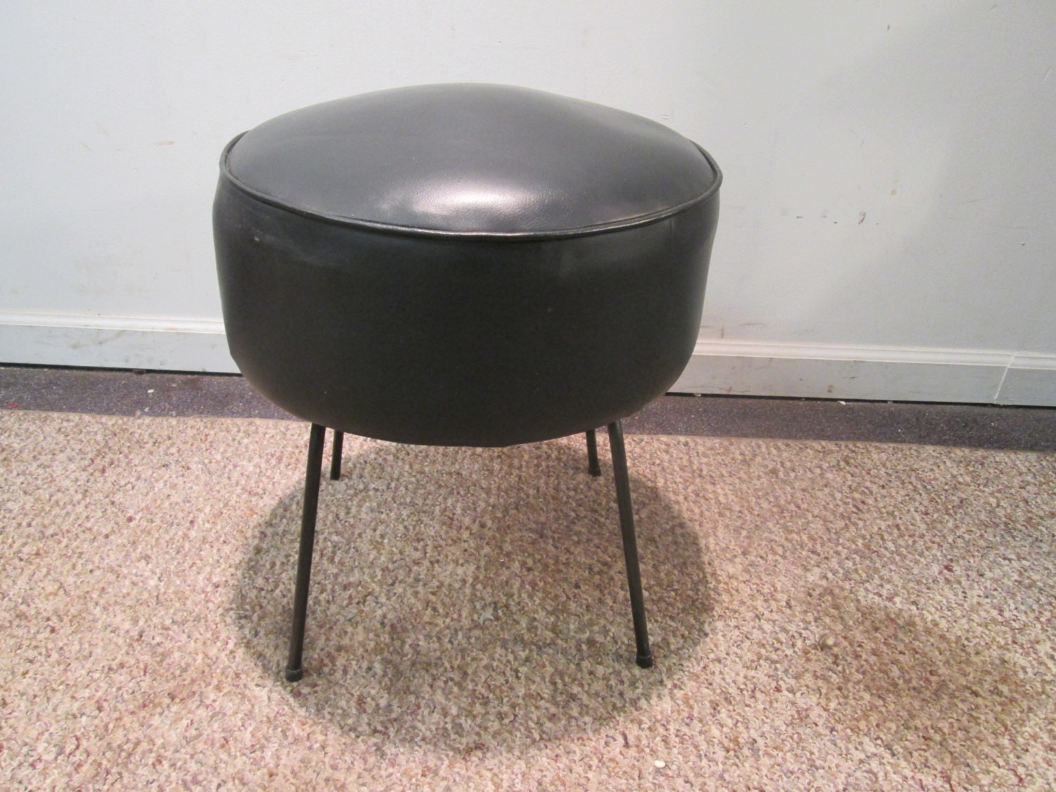 Mid Century Modern Atomic Free Space Vinyl Stool/Hassock/ottoman on ...