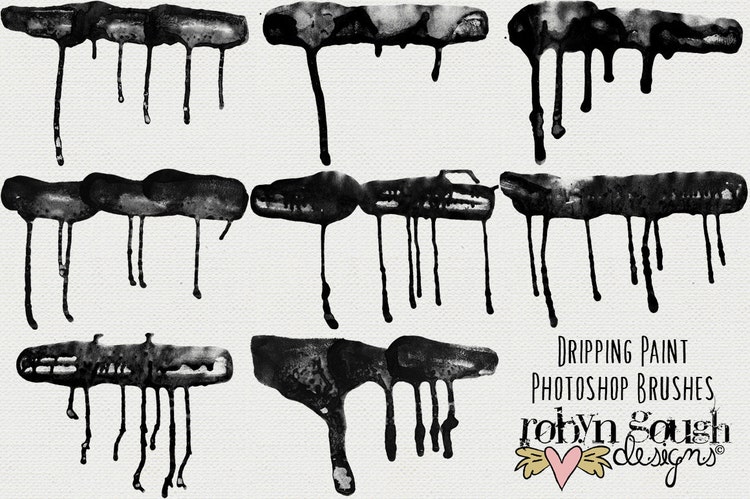 Dripping Paint Photoshop Brushes Dripping Paint by ClikchicDesign