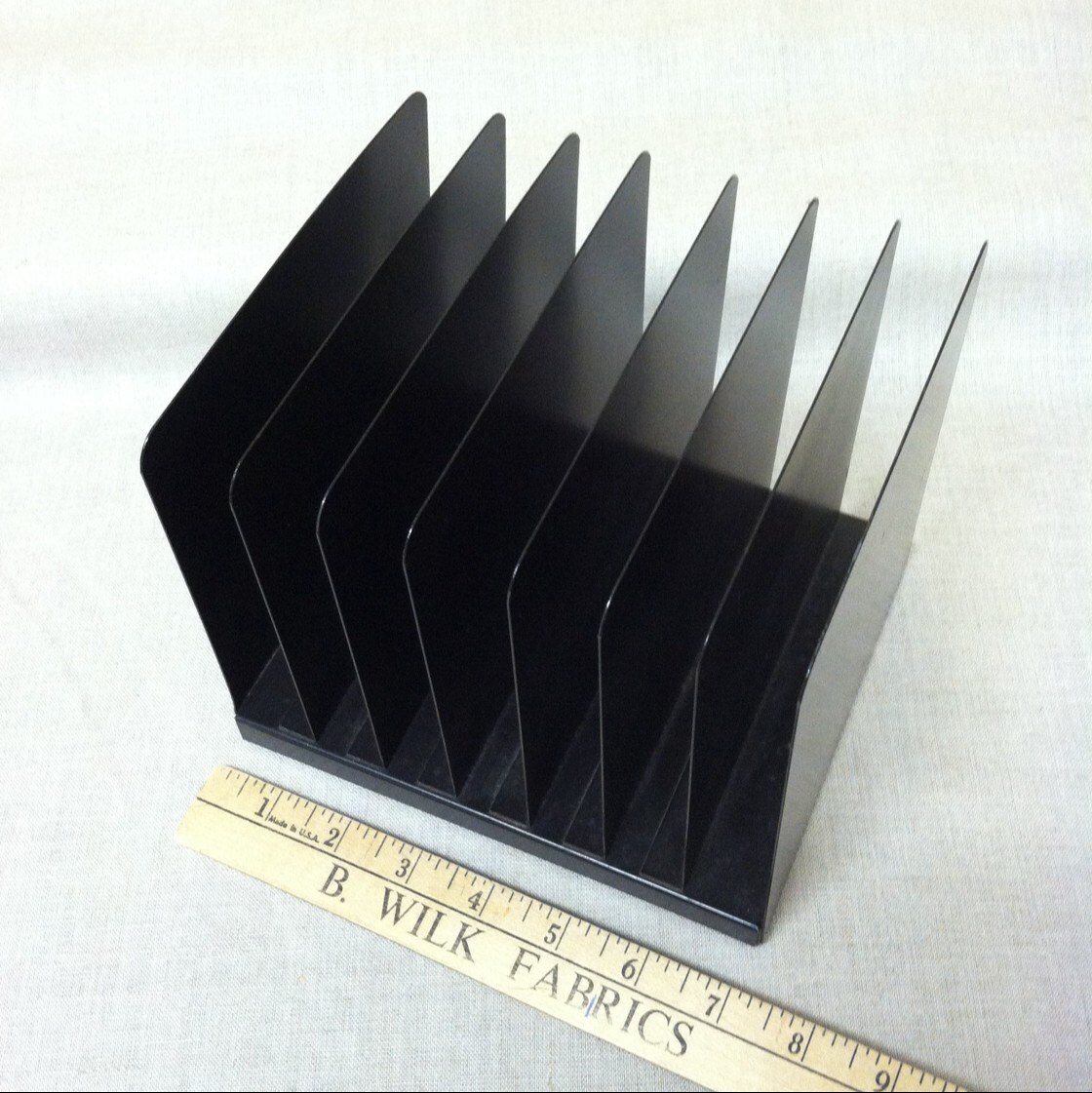 Vintage Black Enamel Metal Vertical Tray; Desk Top Organizer – Haute Juice