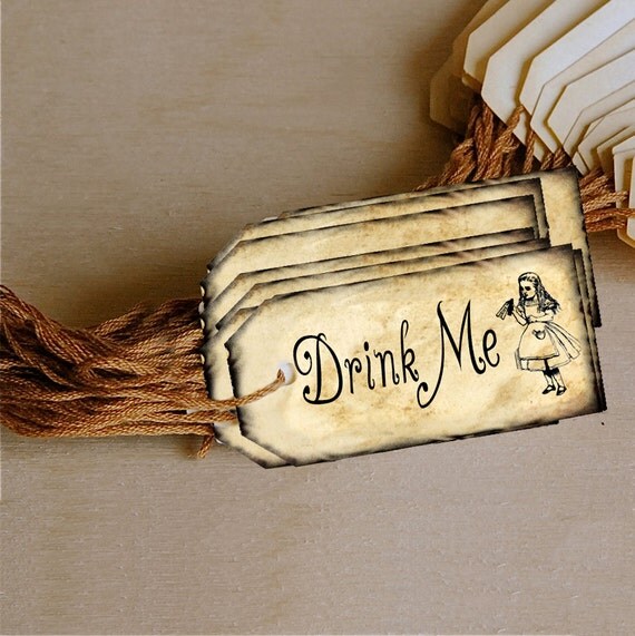 Alice In Wonderland Drink Me Printable PDF Labels Version 2