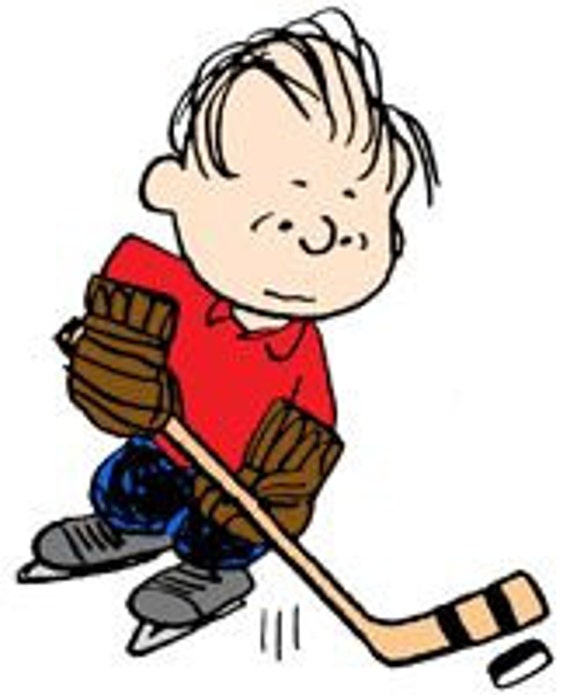 Items similar to charlie brown linus playing hockey yard art ...