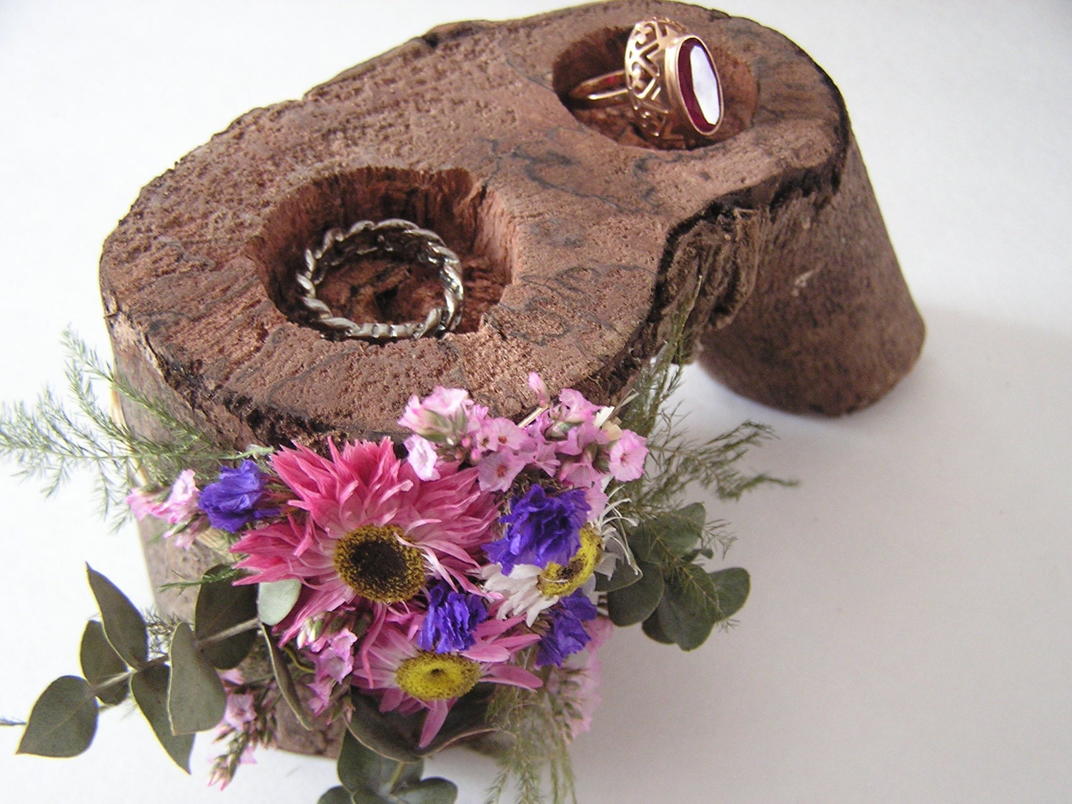 Rustic Wedding Ring Holder Wood Rustic Ring by ArtAndFloralDesign