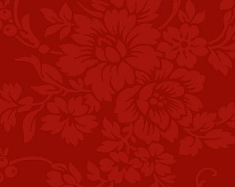 Red damask fabric | Etsy
