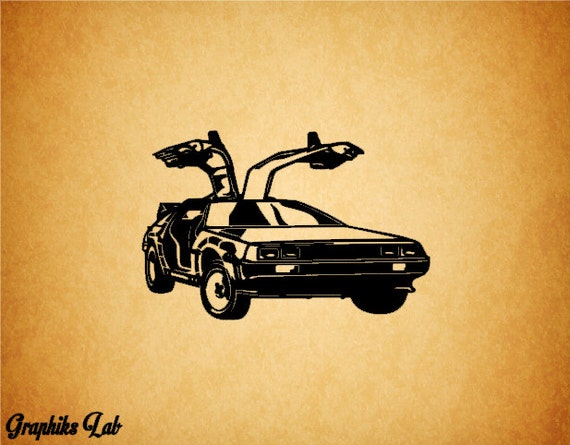 Delorean Time Machine Vinyl Decal Time Travel Vinyl Decal
