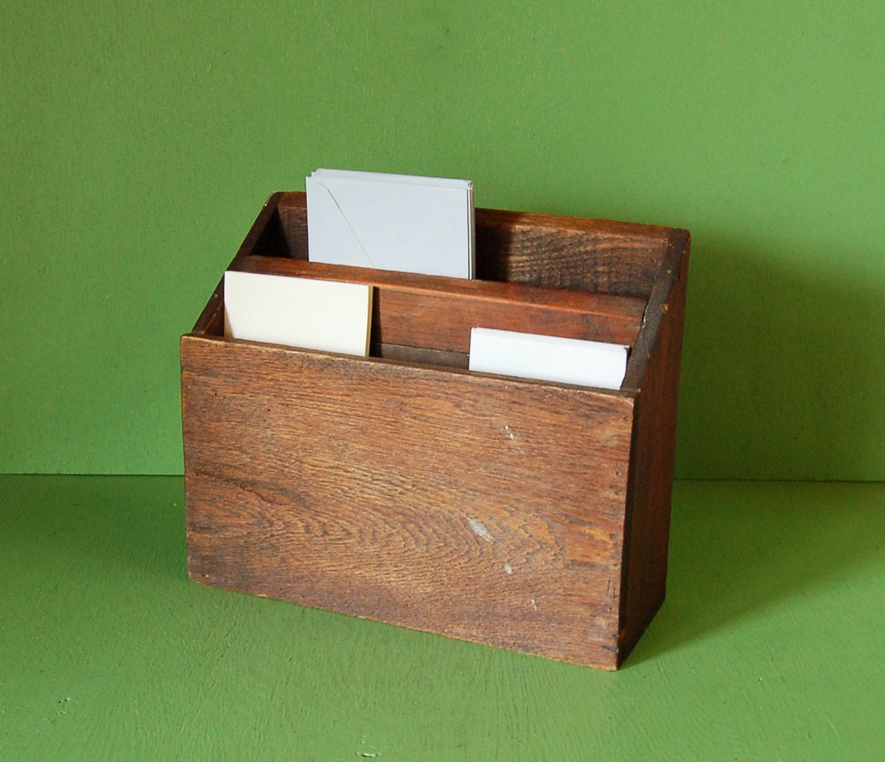 Oak Wood Divided Box, Heavy Duty Stationery Box – Haute Juice