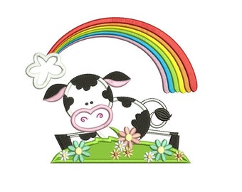 Rainbow cow | Etsy