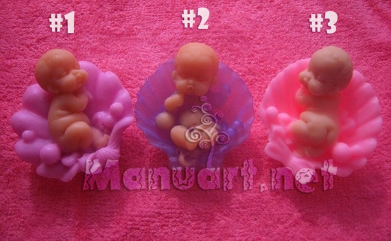 Set of 3 molds kids in shell 3D newborn baby in shell
