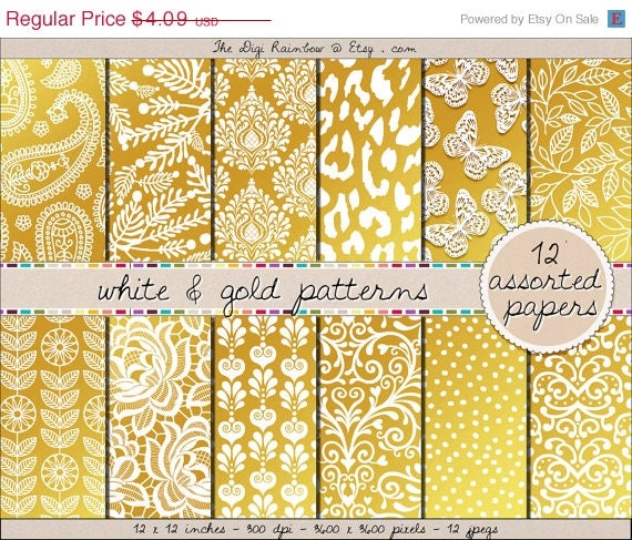 SALE gold digital paper golden digital paper by TheDigiRainbow