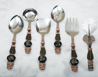 Copper serving spoon | Etsy