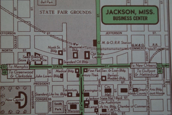 Items similar to 1951 - Jackson City Map - Vintage Map of Jackson ...