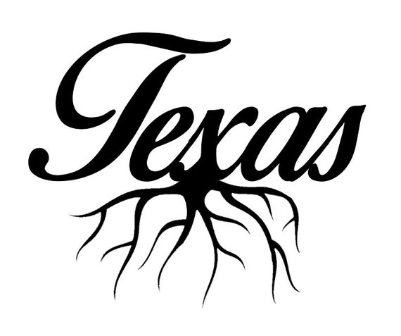 Rooted in Texas Cursive Text Car/Truck/Phone/Home/Computer