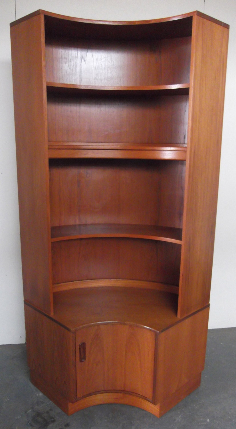 G-Plan Solid Teak Wall/Corner/Display Unit with Shelving and One-Door ...