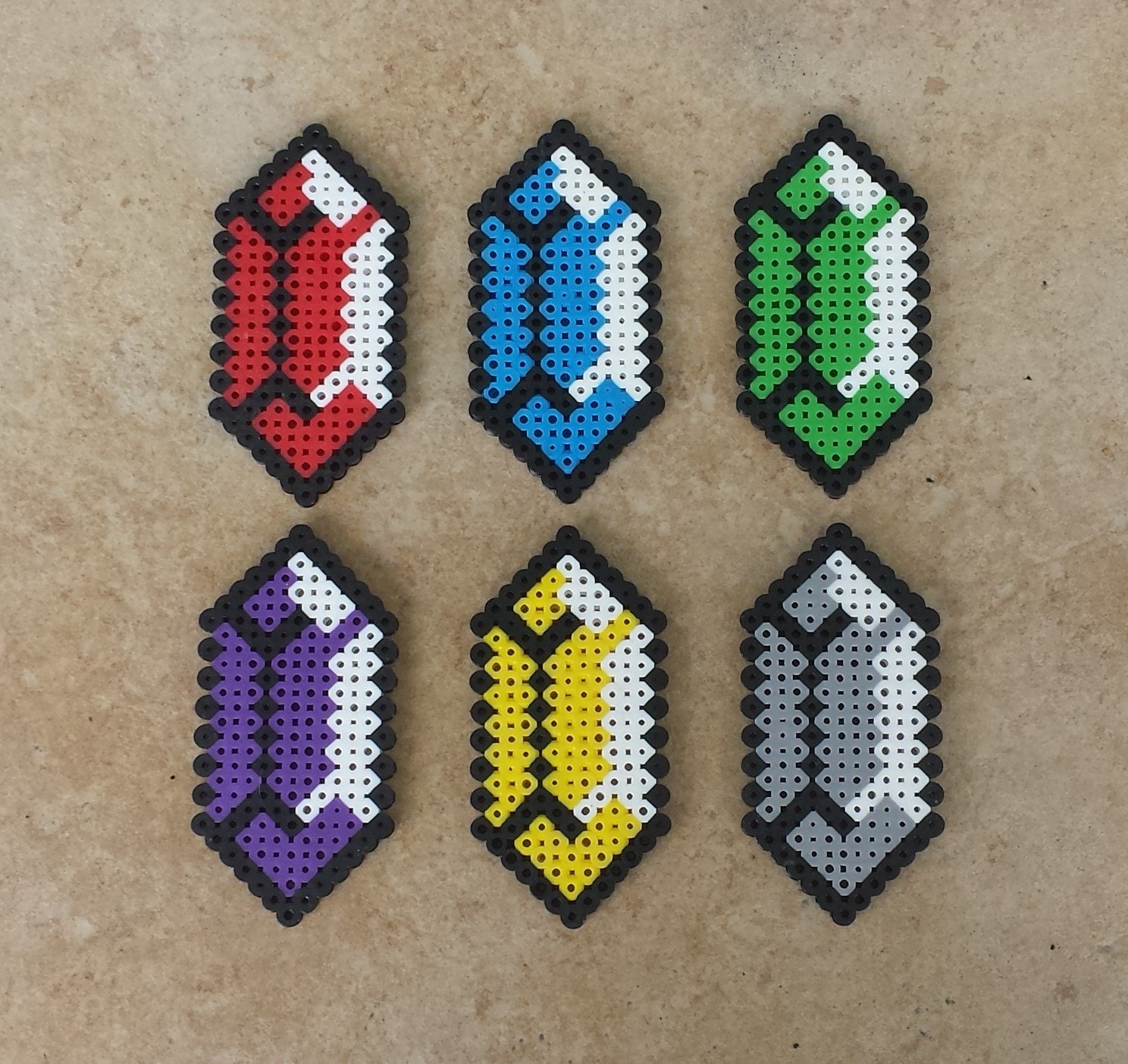 Rupees Legend of Zelda Perler Bead Sprite Set by MaddogsCreations