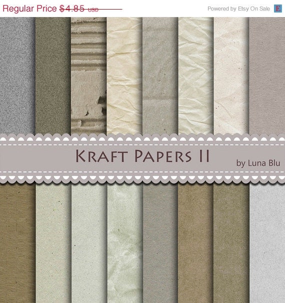New Item added to my shop:Neutral digital paper pack: “Kraft Paper ...