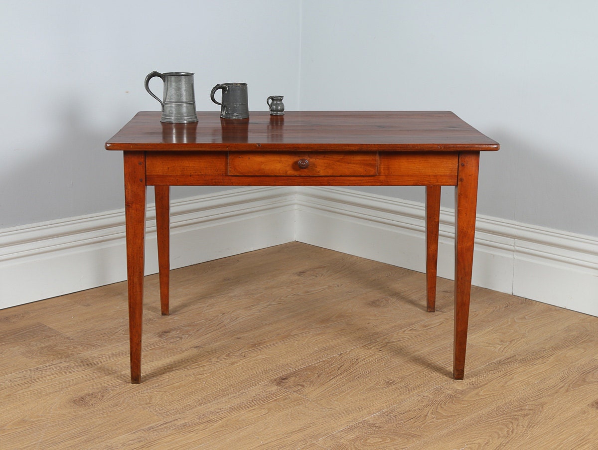 Antique French Cherry Wood Provincial Side / Small Refectory Table ...