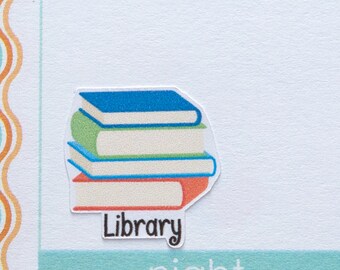 Unique library sticker related items | Etsy