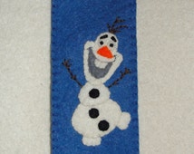 Wool Felt Olaf Bookmark, Felt Bookmark, Felt Snowman, Olaf Bookmark ...