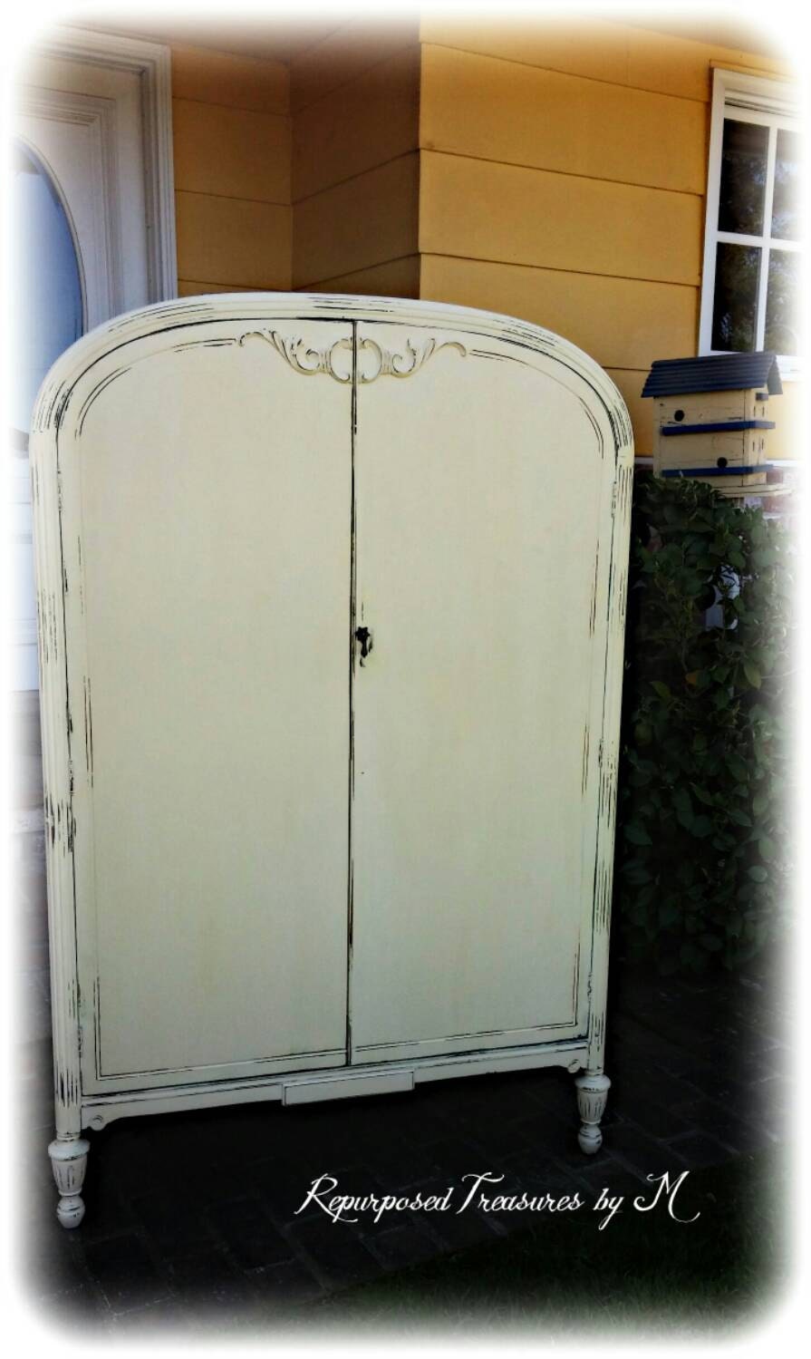Distressed Antique wardrobe armoire , shabby chic armoire, wardrobe ...