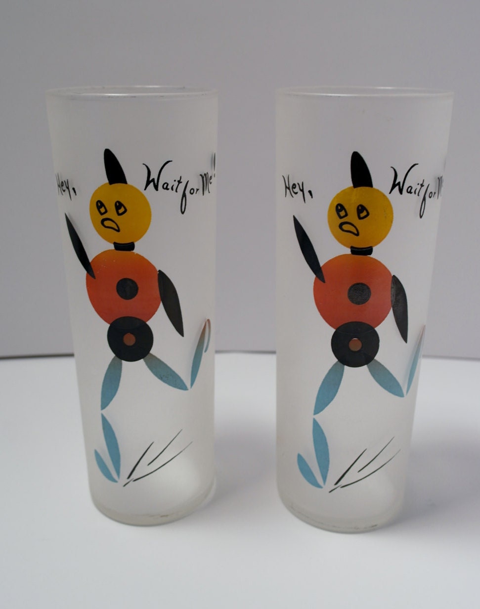 Vintage Cocktail Glasses Tom Collins Glasses by SmallTownRetro