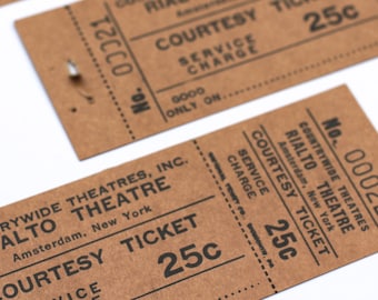 Vintage movie ticket | Etsy