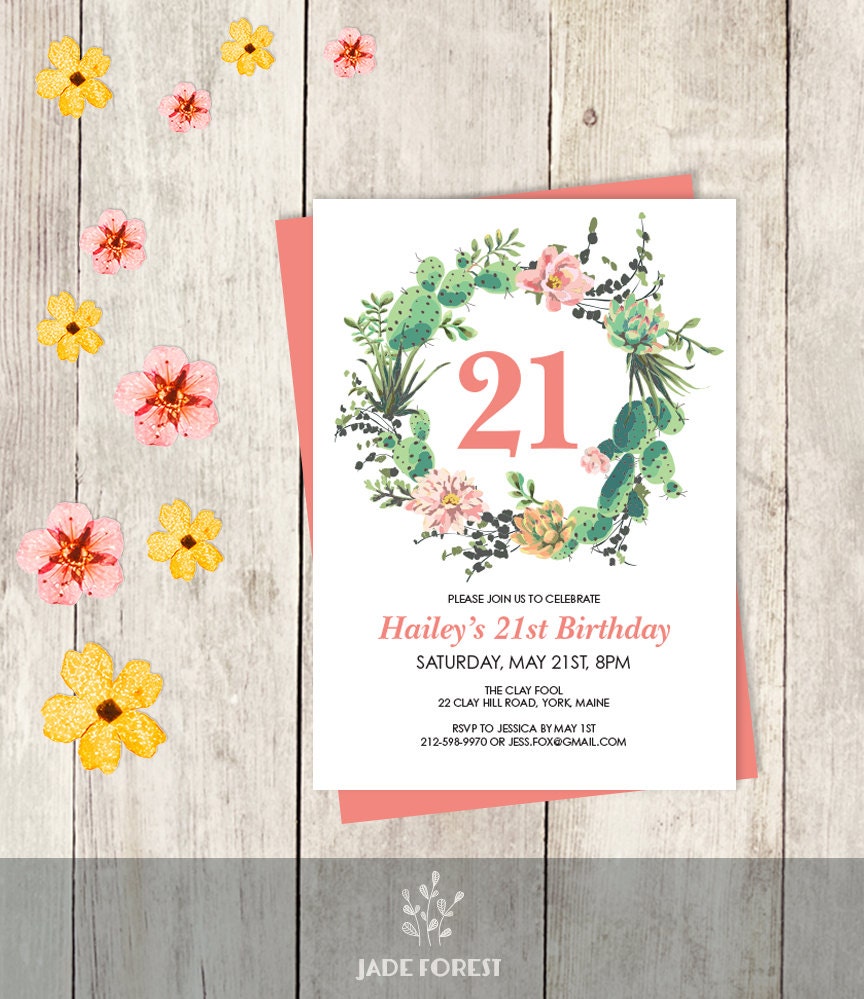 Floral Birthday Invitation DIY // Twenty First Birthday