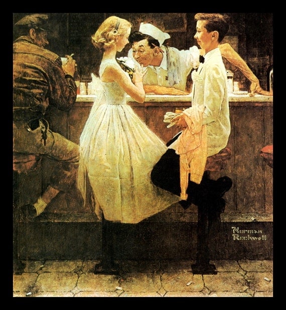 Norman Rockwell Print After The Prom Circa 1957