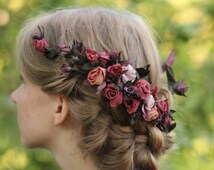 Popular items for rose hair piece on Etsy