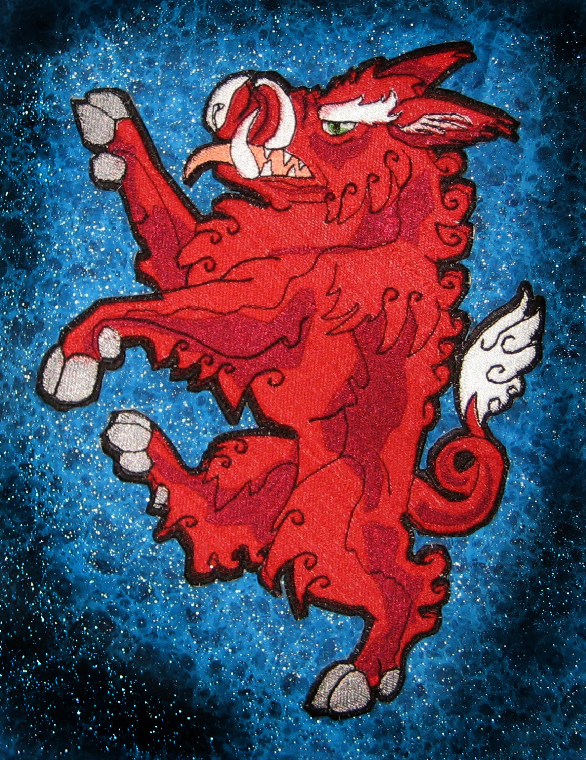 Giant Rampant Boar Heraldic Heraldry Iron on Patch