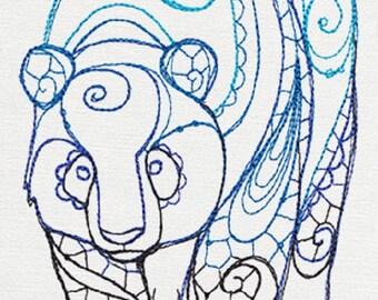 Panda embroidery | Etsy