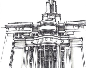 Salt Lake Temple Drawing printable file