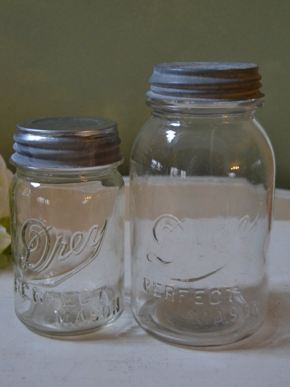 Two DREY Jars Perfect Mason Jars Quart Pint Mason Jar Set Two DREY Jars Perfect Mason Jars Quart Pint Mason Jar Set