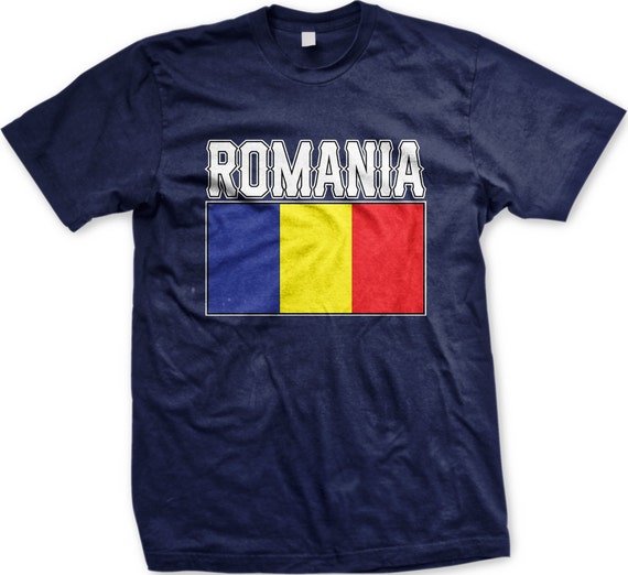 Items similar to Romania Flag Men's T-shirt, Romanian Flag, Romania ...